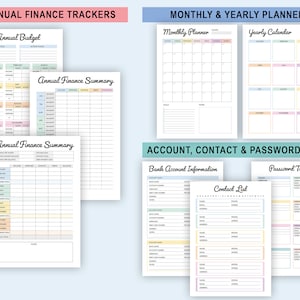 Printable Financial Planner BUNDLE | Digital PDF | Budget Tracker ...