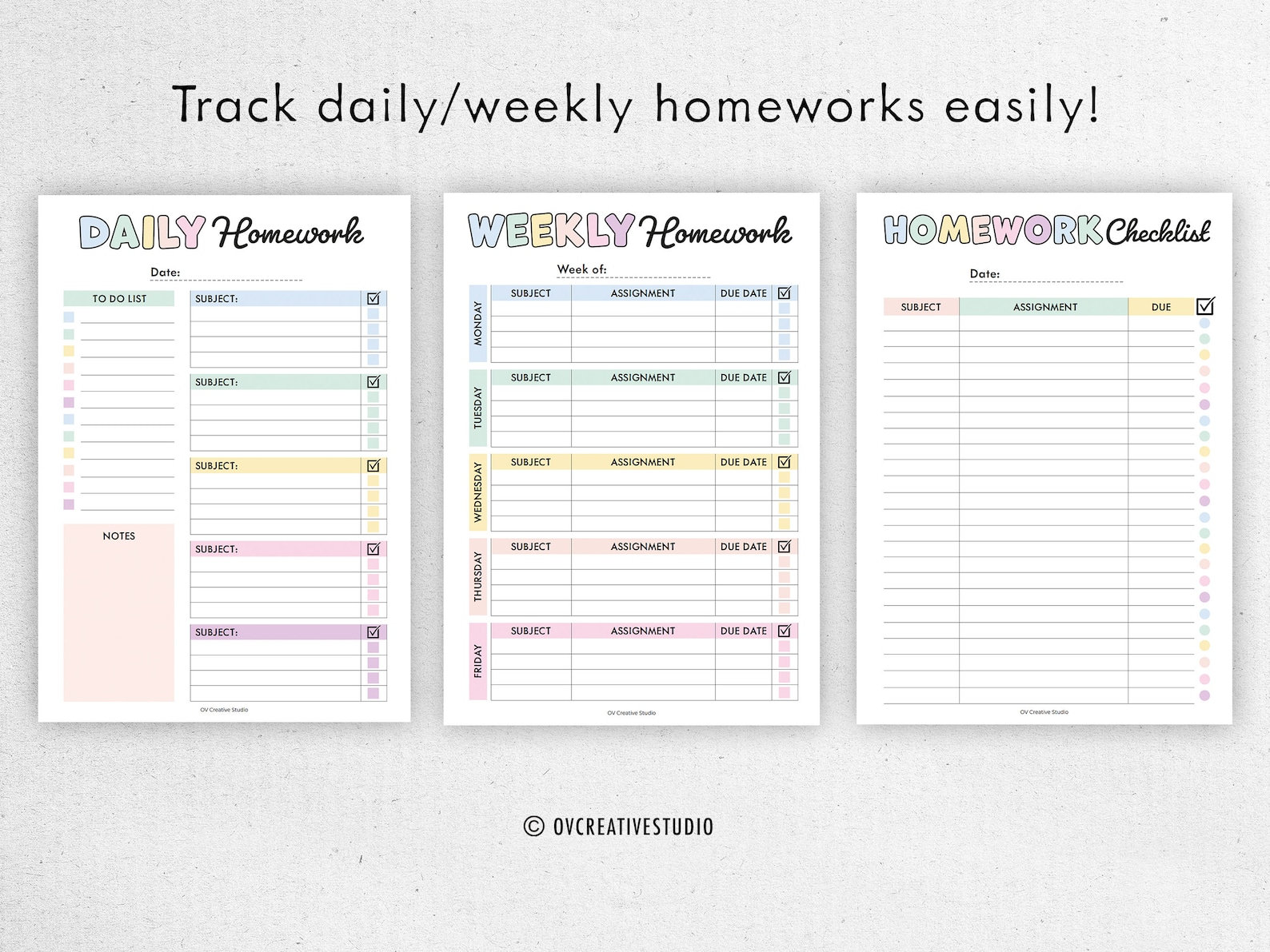Editable Homework Planner | Printable, Digital | Student Planner ...