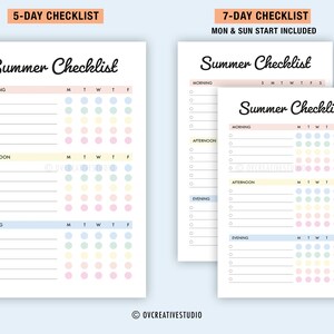 Editable Summer Checklist for Kids | Printable | Kids Responsibility ...