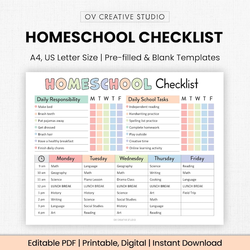 Homeschool Planners Simple - Etsy