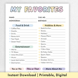 All About Me Printable, Digital Get to Know Me, Employee Appreciation ...