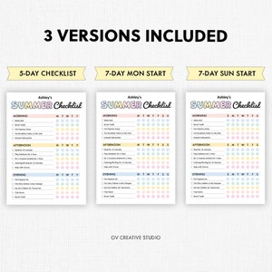 Editable Summer Checklist for Kids | Printable | Kids Responsibility ...
