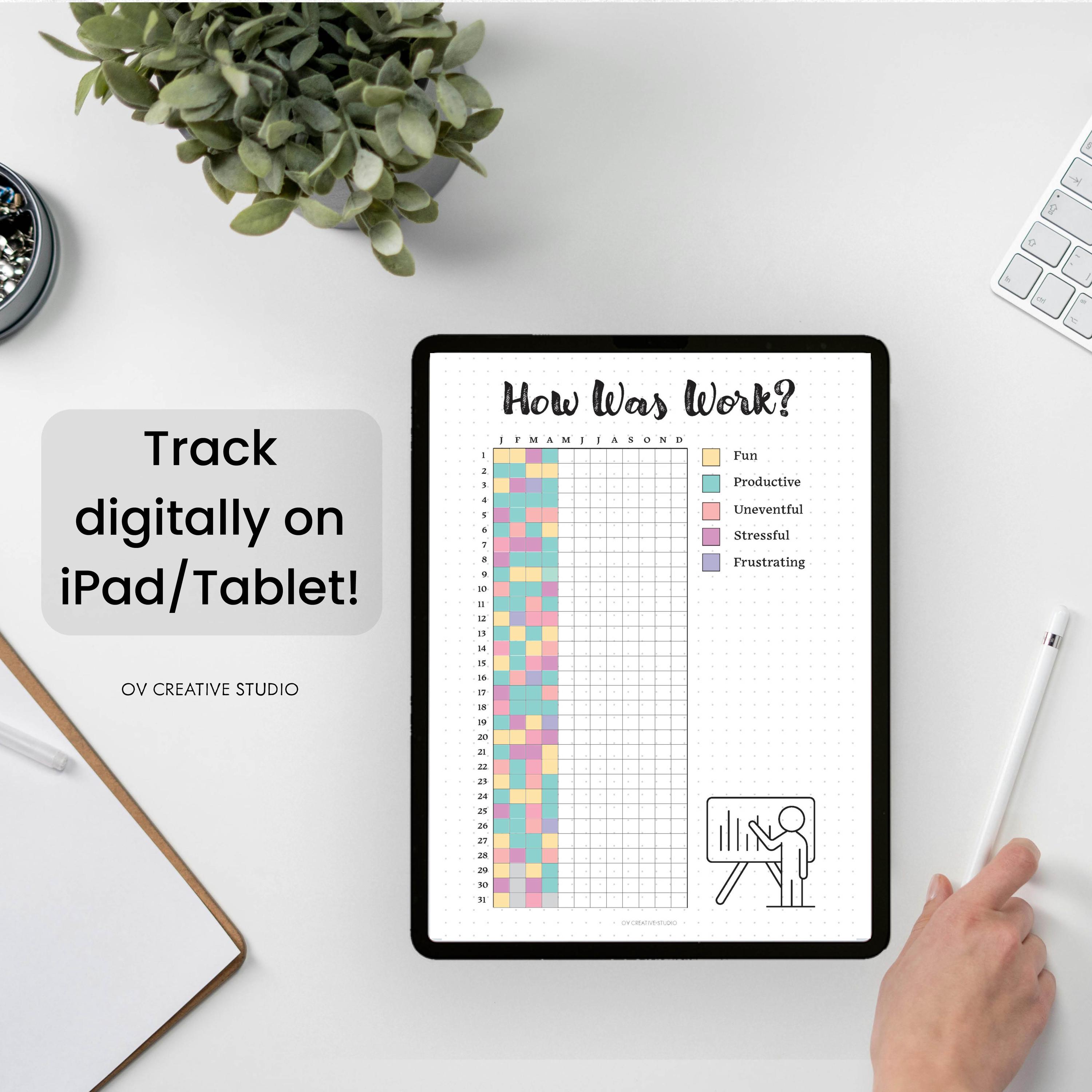 How Was Work Pixel Tracker | Printable Bullet Journal Page | A4, A5 ...