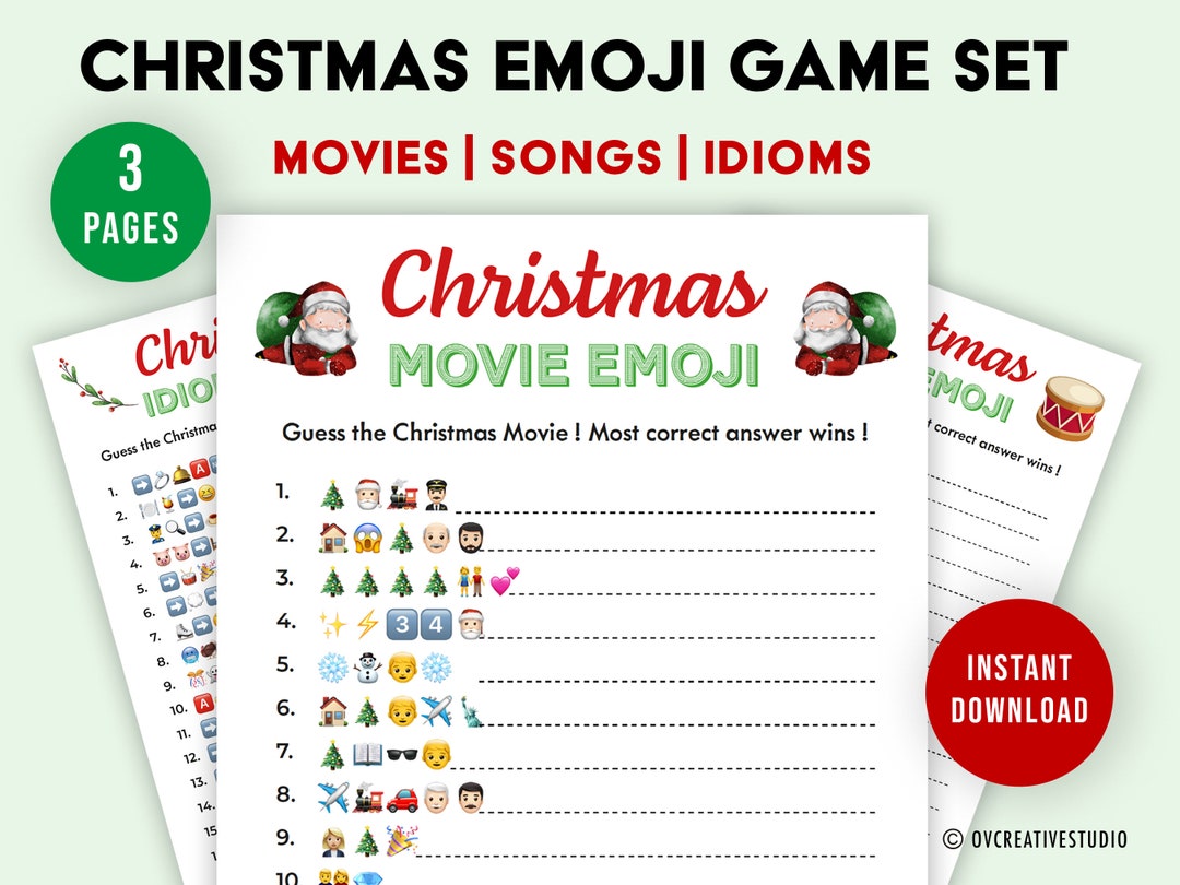 Christmas Emoji Pictionary | Christmas Songs, Movies, Idioms ...