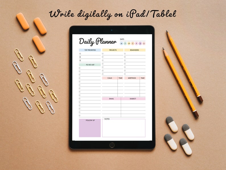 Editable Daily Planner Printable Digital Daily Routine - Etsy