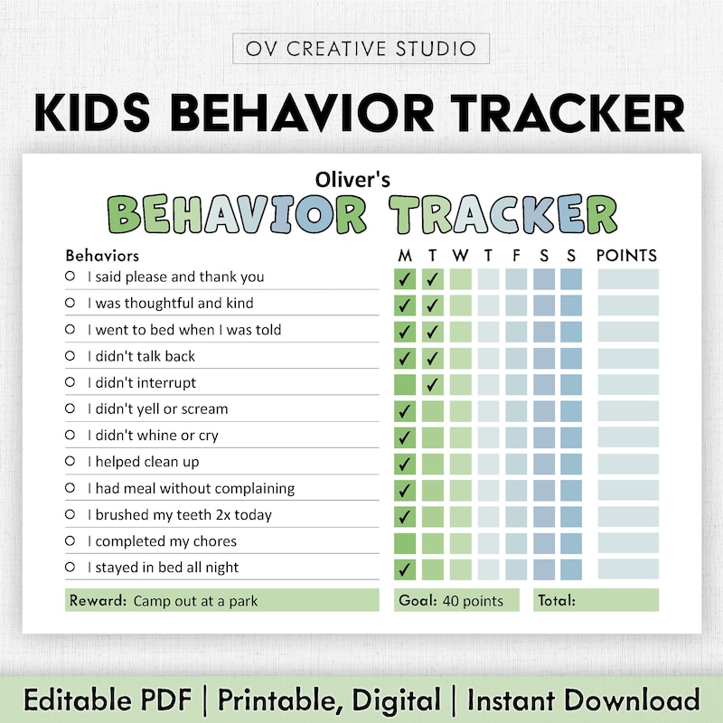 Behavior Chart - Etsy