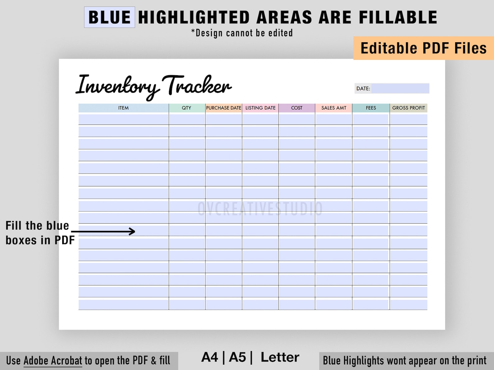 Editable Inventory Tracker | Small Business Inventory Management ...