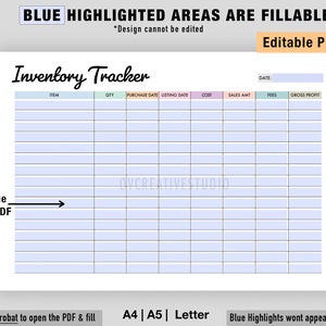 Editable Inventory Tracker | Small Business Inventory Management ...