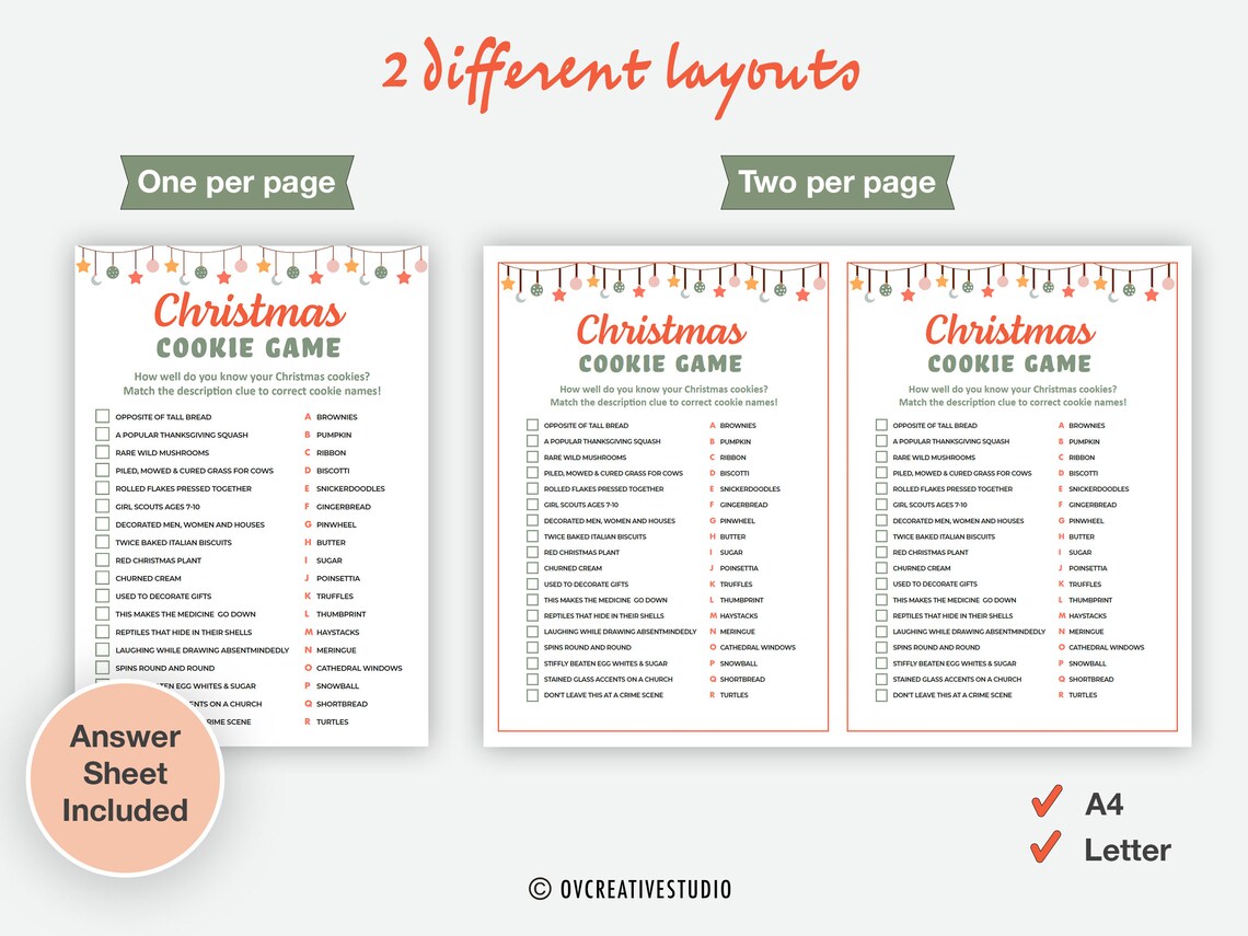 Christmas Cookie Quiz Game Printable Christmas Family - Etsy