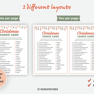 Christmas Cookie Quiz Game Printable | Christmas Family Activity | Kids ...
