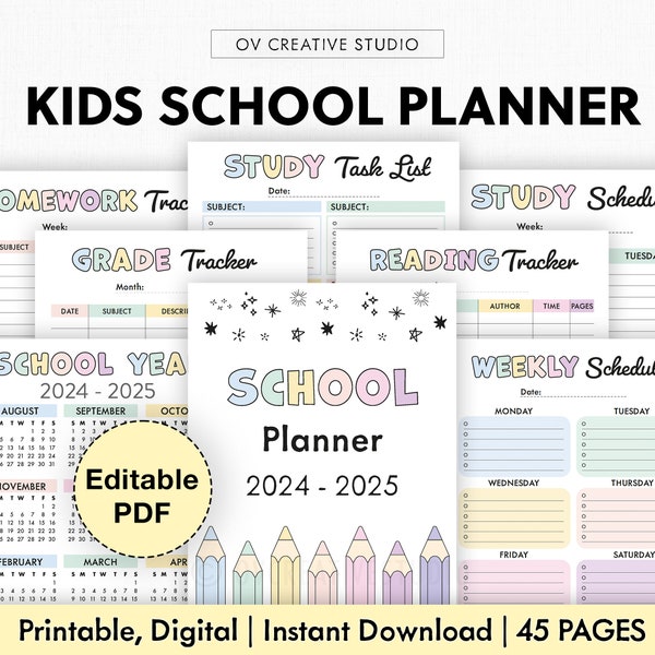 Printable 2024 Planner School - Etsy