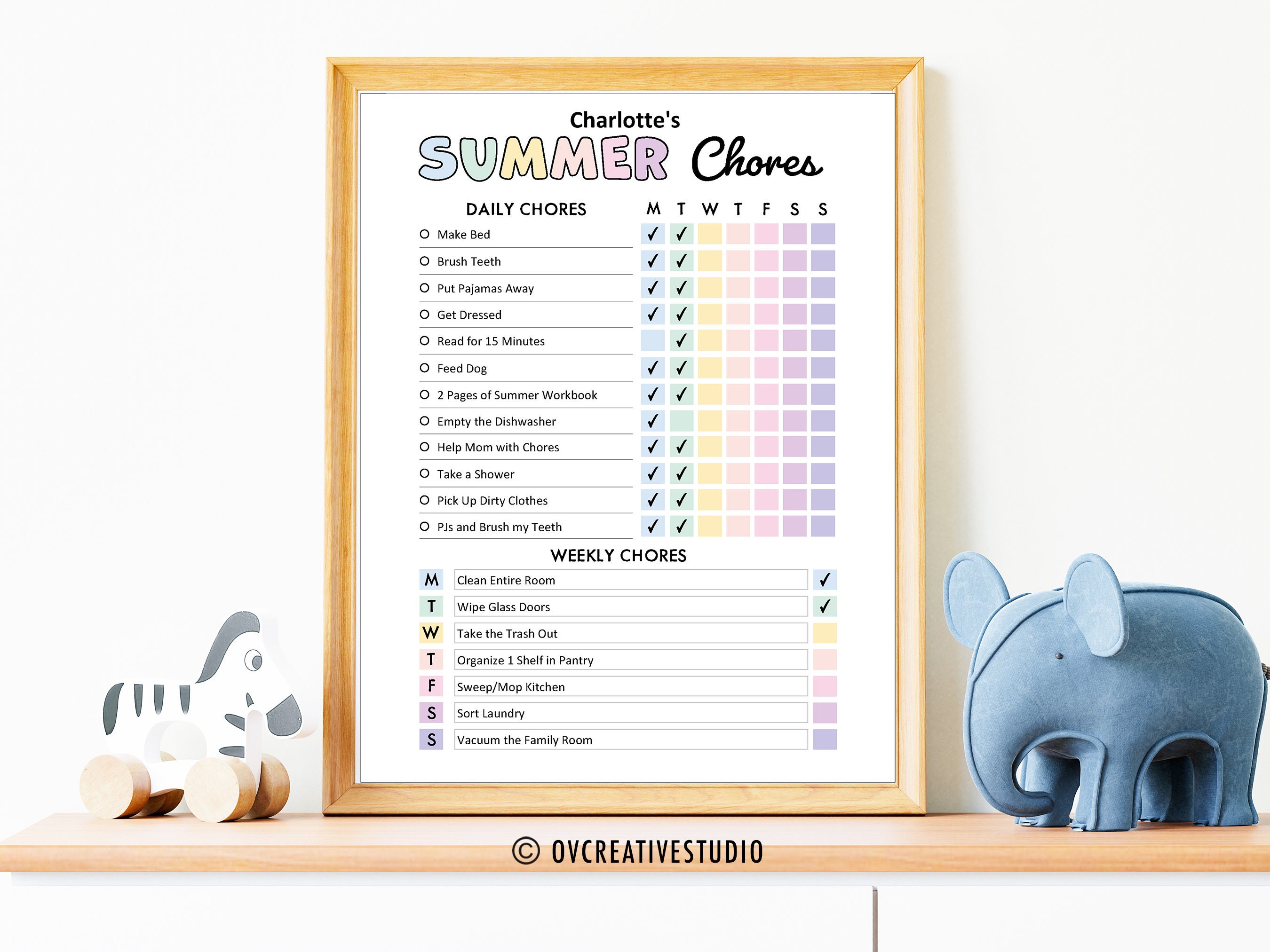 Editable Summer Chore Chart for Kids Printable Digital - Etsy UK