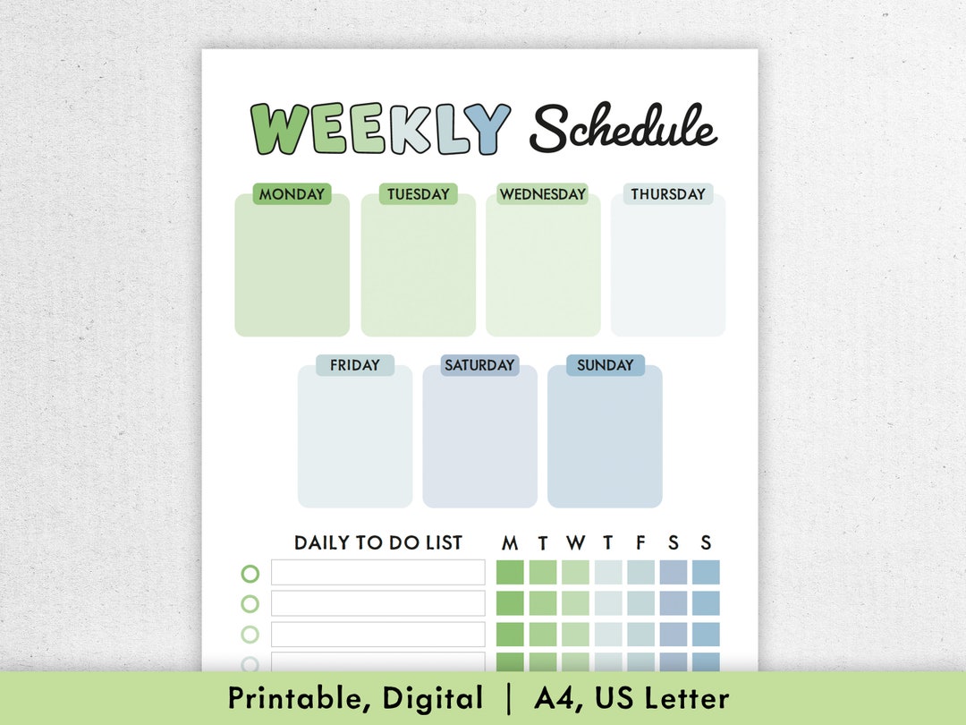 Editable Weekly Schedule | Weekly School Schedule | Weekly Planner | to ...