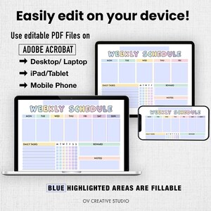 Editable Weekly Schedule | Weekly School Schedule | Weekly Planner, To ...