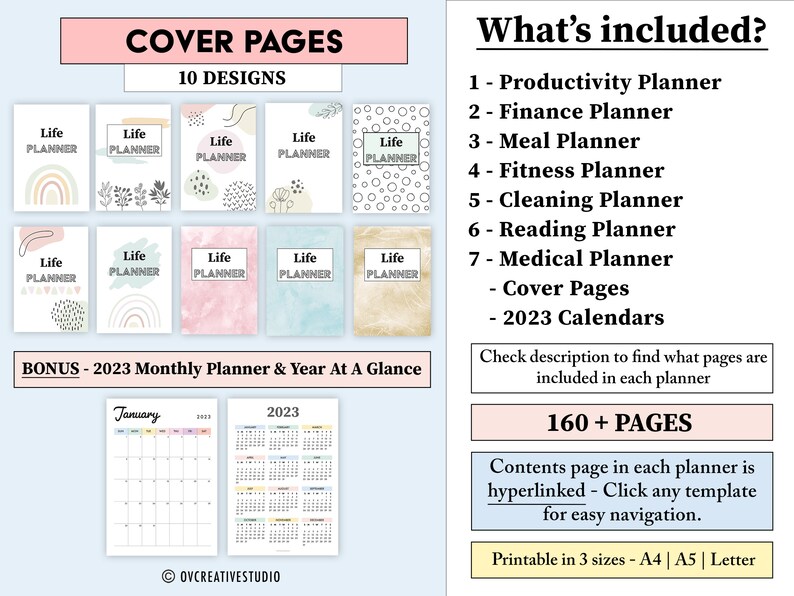 Life Planner Bundle Printable Digital PDF Home Management - Etsy