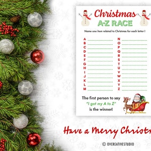 Christmas A - Z Race Game Printable | ABC Christmas Party Game ...