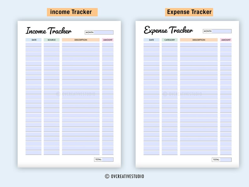 Editable Income and Expense Tracker Monthly Income and | Etsy UK