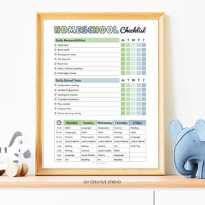 Editable Homeschool Checklist | Printable, Digital | Homeschool Planner ...
