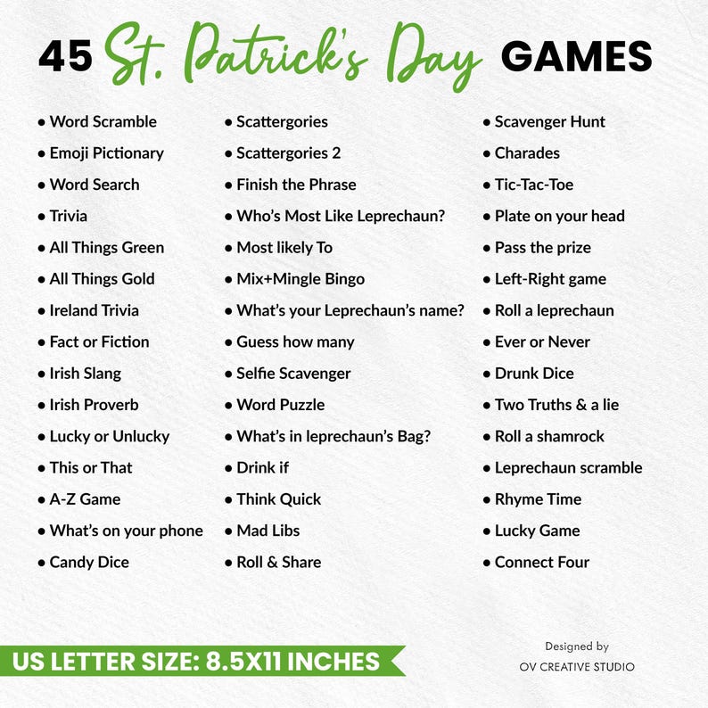 St Patrick's Day Party Games Bundle | Printable St Patrick's Day ...