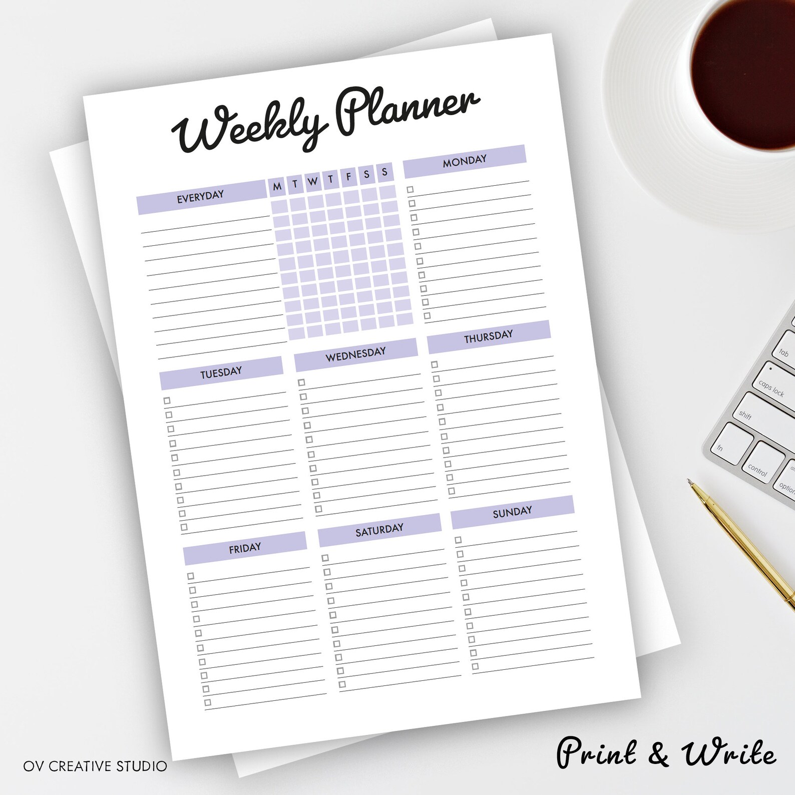 Editable Weekly Planner | Printable, Digital | Weekly Planner PDF ...