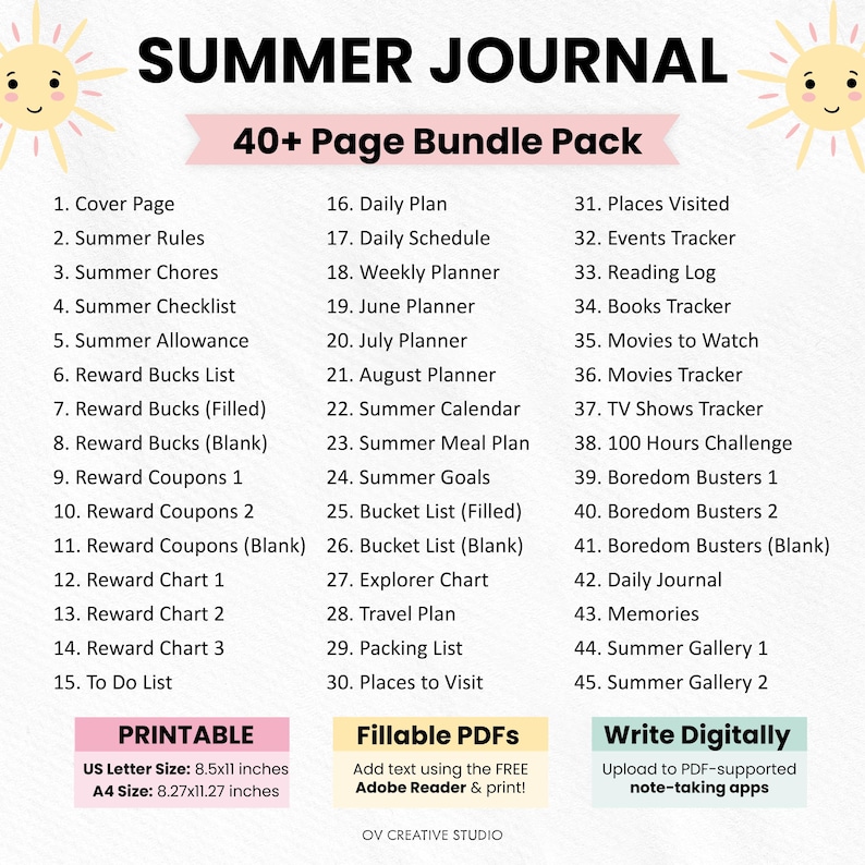 Summer Planner 2026 | Kids Summer Schedule, Chore Chart, Checklist ...