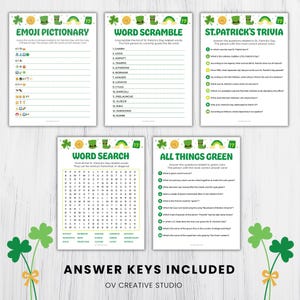St Patrick's Day Party Games Bundle | Printable St Patricks Day ...