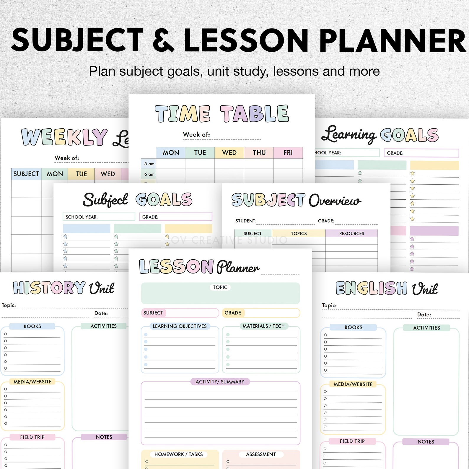 Editable Homeschool Planner Bundle 2026-2027 | Printable | Academic ...