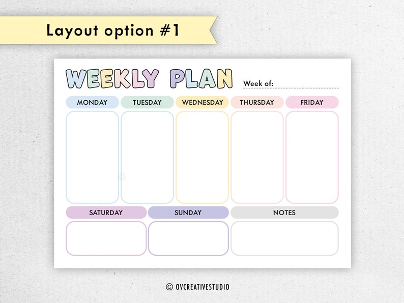 Editable Weekly Planner | Printable, Digital | Weekly Planner Organizer ...