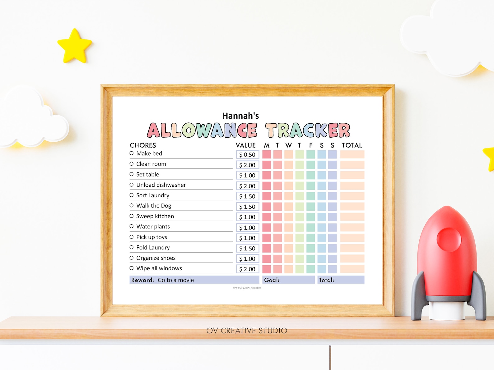 EDITABLE Allowance Tracker Kids | Earn Money Chart | Daily Weekly ...