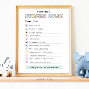 Editable Summer Rules for Kids | Printable Summer Rules | Summer ...