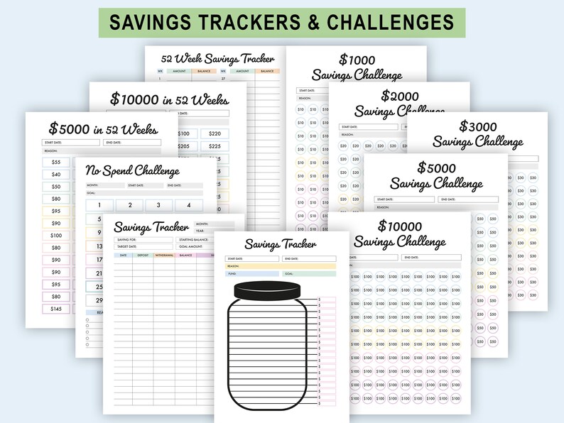 Printable Financial Planner BUNDLE | Digital PDF | Budget Tracker ...