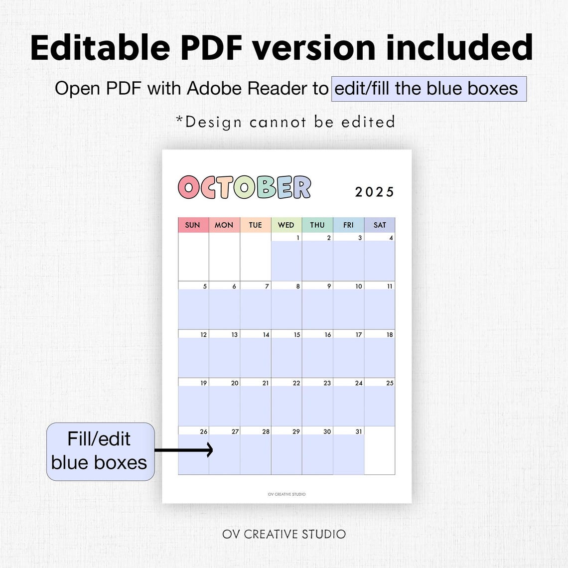 School Calendar Bundle 2025 - 2026 | Printable, Digital | Monthly ...