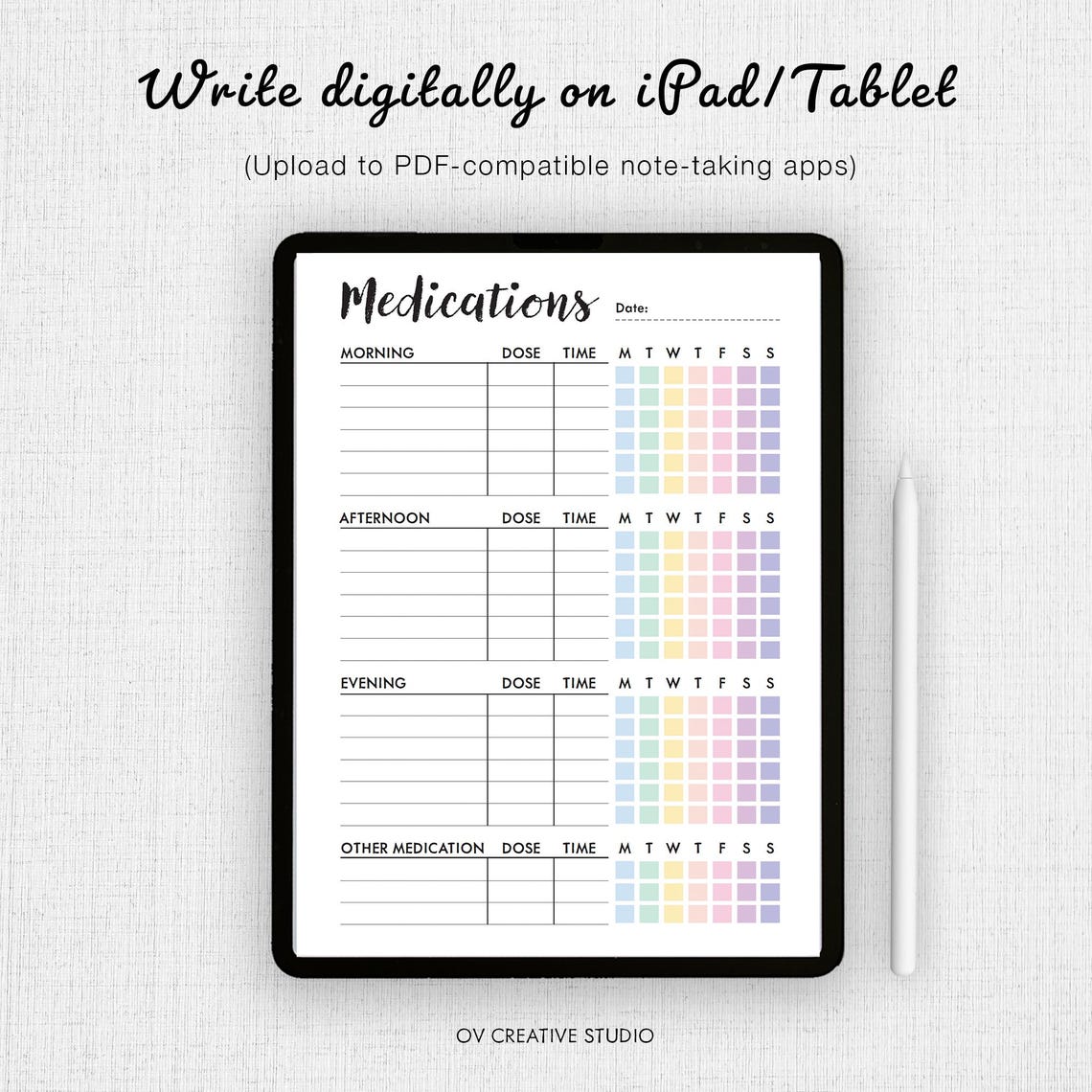 Editable Medication Schedule | Printable Easy Medicine Chart | Weekly ...