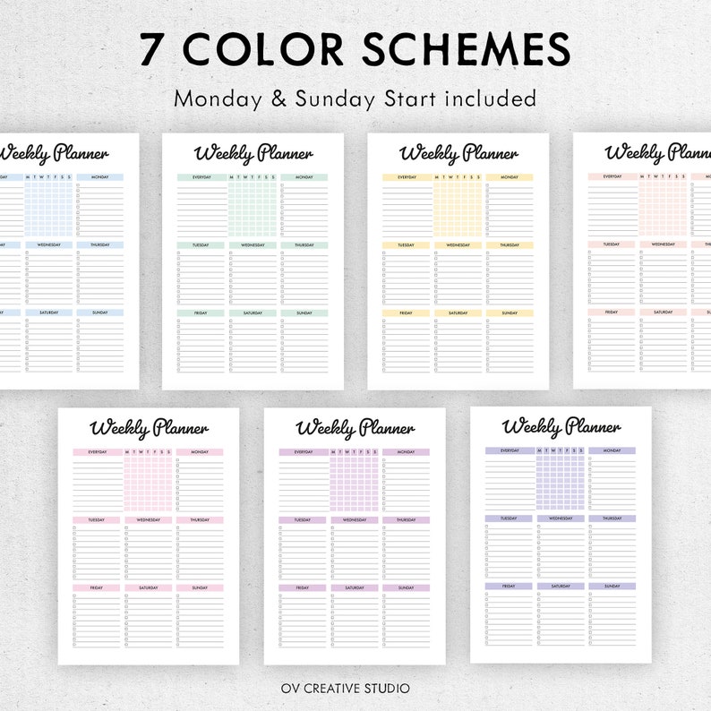Editable Weekly Planner | Printable, Digital | Weekly Planner PDF ...
