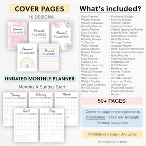 Personal Planner Bundle Printable, Digital | Fillable PDF | Journal ...