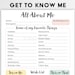 All About Me Printable, Digital Get to Know Me, Employee Appreciation ...