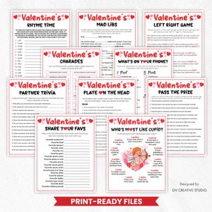 Valentines Day Printable Games | Valentines Party Games Bundle ...