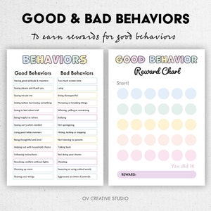 Behavior Chart Bundle for Kids | Good Behavior Checklist, Toddler ...