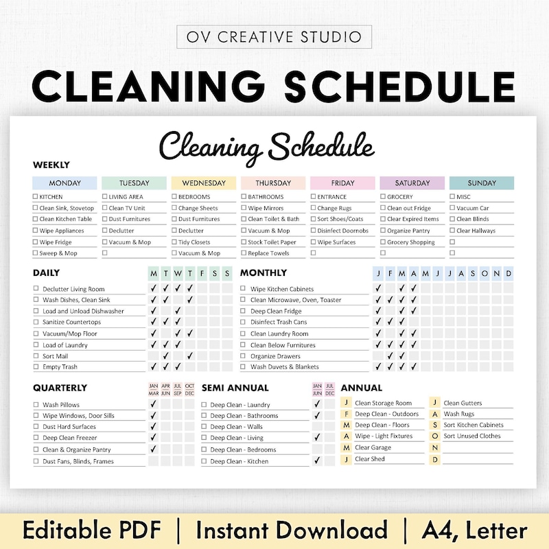 Bakery Cleaning Schedule - Etsy