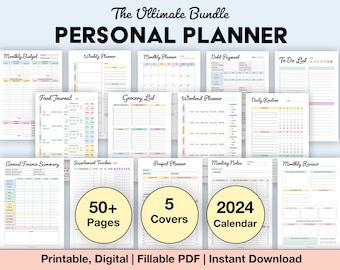 Life Planner Bundle Printable, Digital PDF Home Management All in One ...