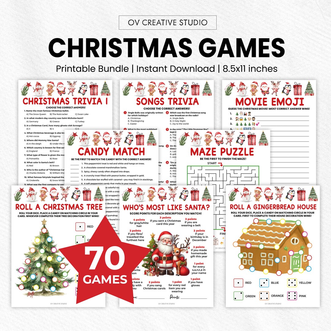 Christmas Games Mega Bundle Printable | Holiday Games, Family Movie ...