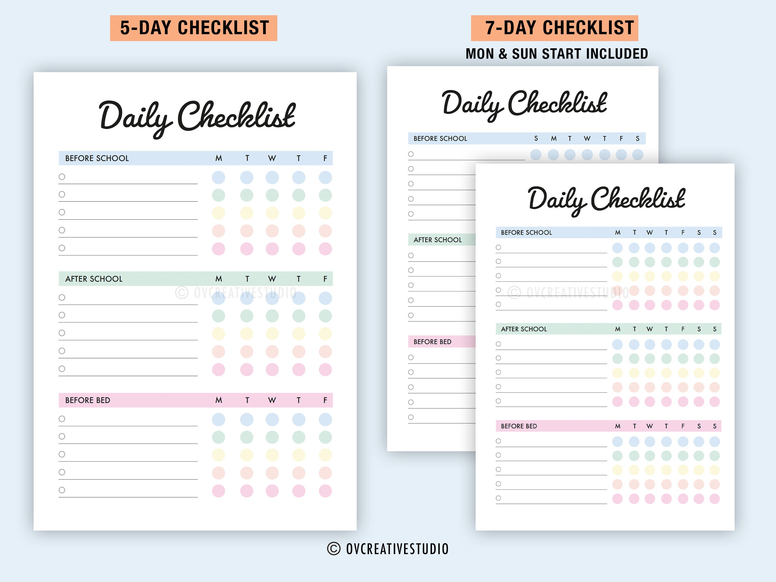 Editable Daily Checklist for Kids Printable Kids - Etsy