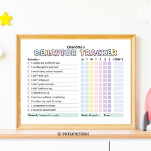 Behavior Reward Chart for Kids | Printable, Editable, Digital PDF | Good Behavior Tracking ...