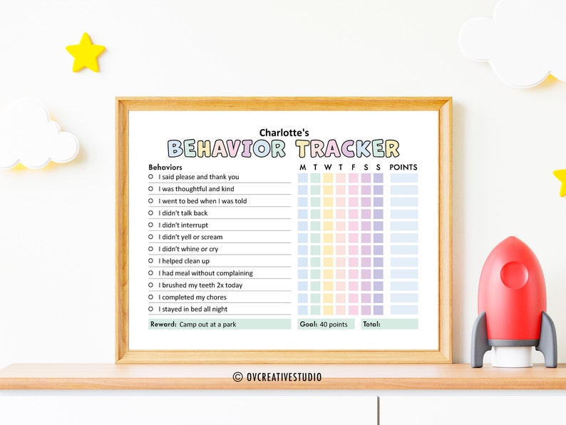 Behavior Reward Chart for Kids | Printable, Editable, Digital PDF ...