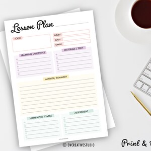 Editable Lesson Planner | Printable, Digital | Weekly Lesson Planner ...