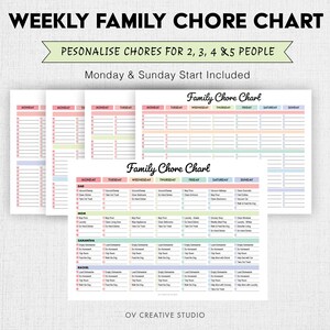 EDITABLE Cleaning Schedule Bundle, Printable, Weekly, Monthly, Yearly ...
