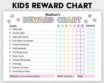 Editable Weekly Chore Chart for Multiple Kids | Printable, Digital ...