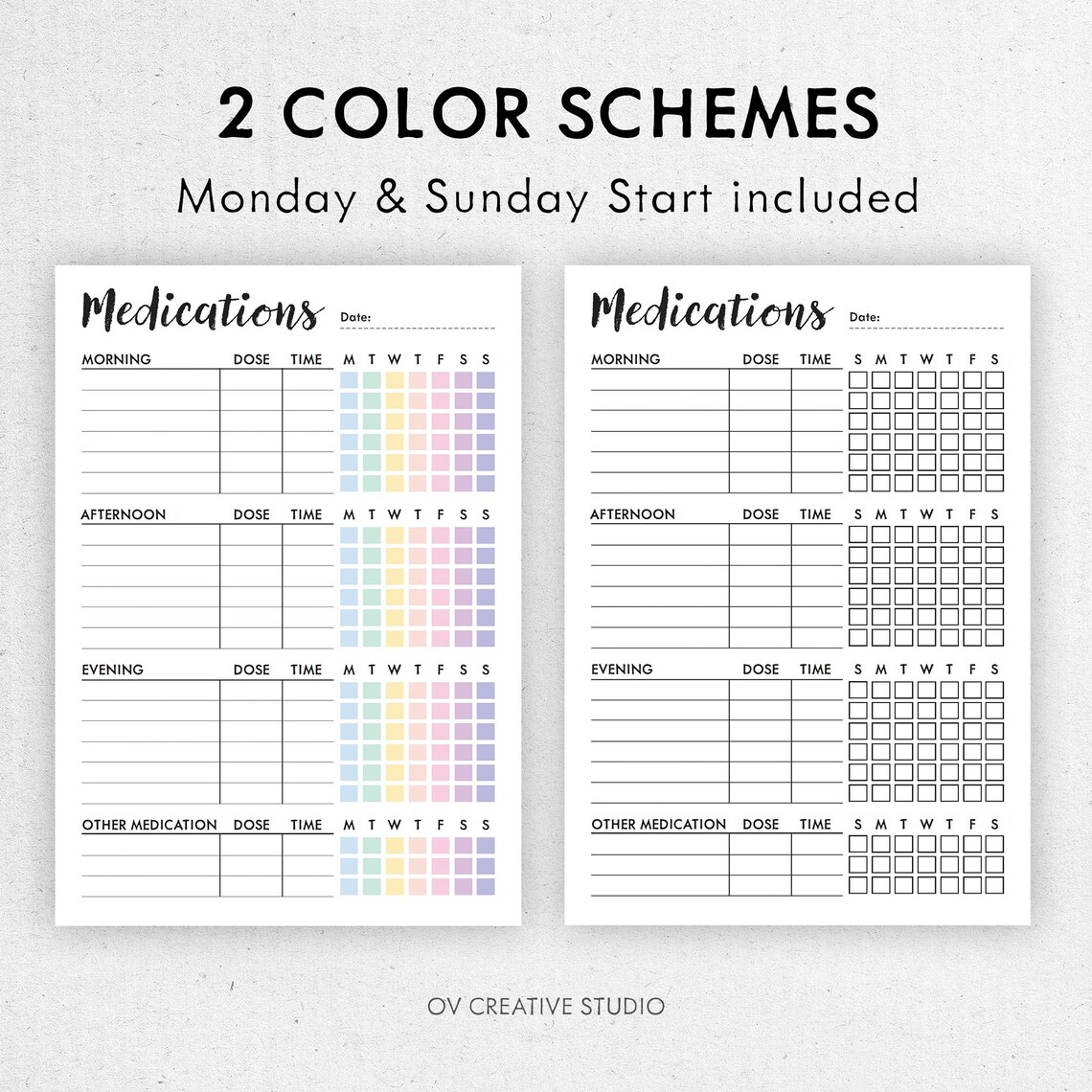 Editable Medication Schedule | Printable Easy Medicine Chart | Weekly ...