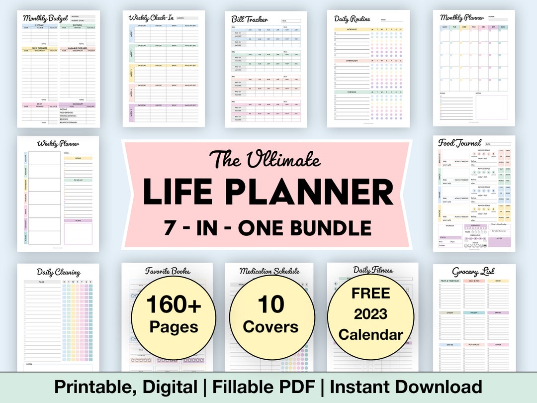 Life Planner Bundle Printable Digital PDF Home Management - Etsy