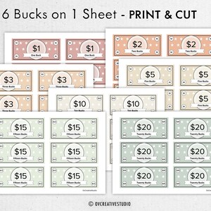 Editable Kids Reward Bucks | Printable | Mom Bucks, PDF Reward System ...